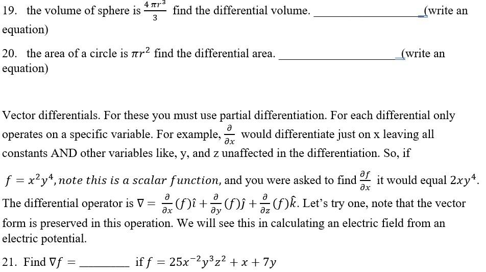 Solved 4r find the differential volume. (write an 19. the | Chegg.com
