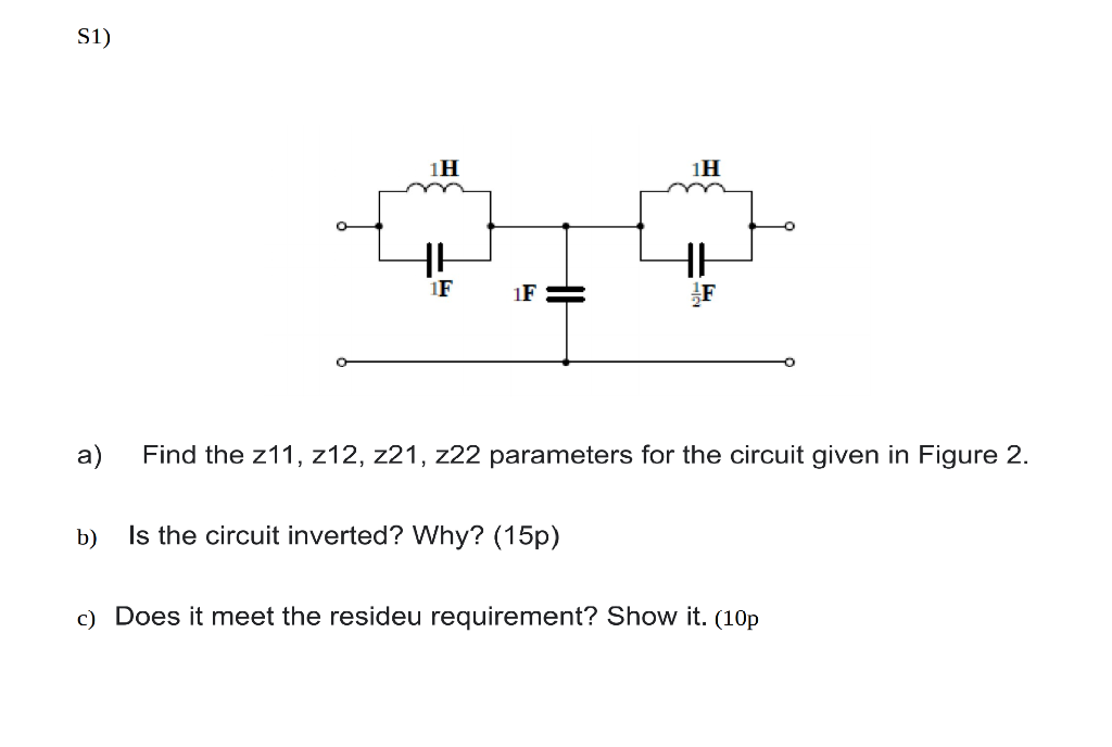 Solved a) Find the z11, z12, z21, z22 parameters for the | Chegg.com