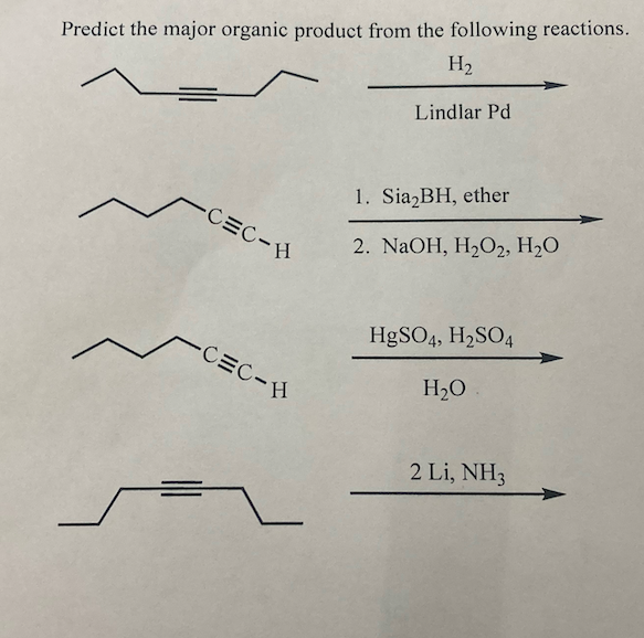 Solved Predict the major organic product from the following | Chegg.com