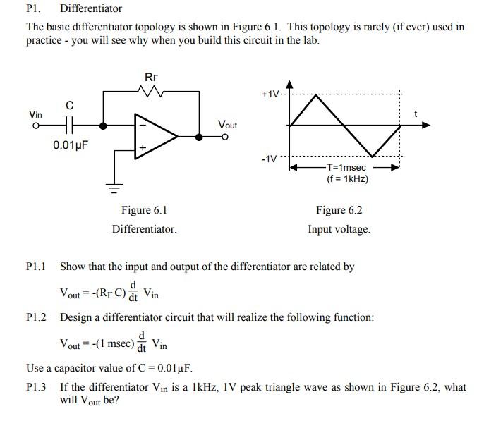 Solved Pl Differentiator The Basic Differentiator Topology