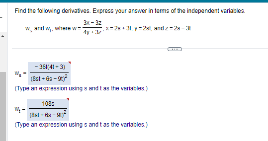 Solved Find the following derivatives. Express your answer | Chegg.com