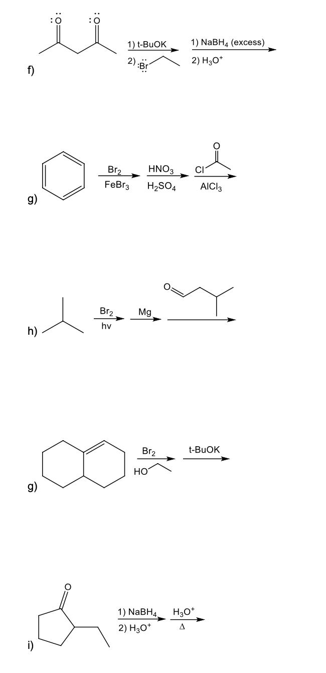 Solved Determine The Major Product For The Following