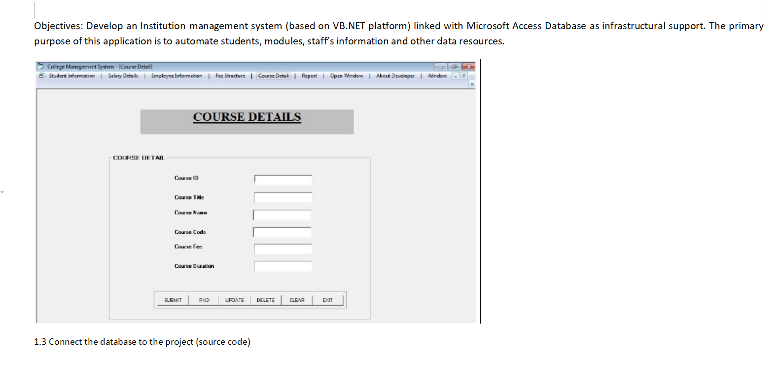 Solved Objectives: Develop an Institution management system | Chegg.com