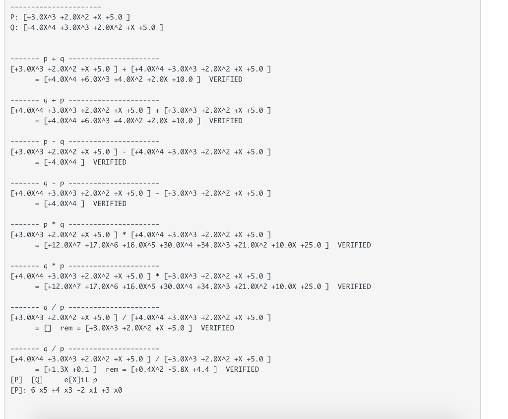11.P6 Polynomials Polynomial Class Stack operator | Chegg.com