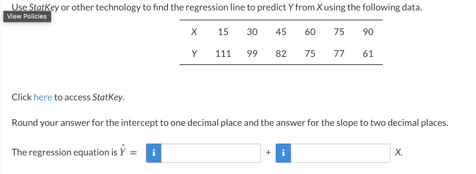 Solved Click here to access StatKey. Round your answer for | Chegg.com