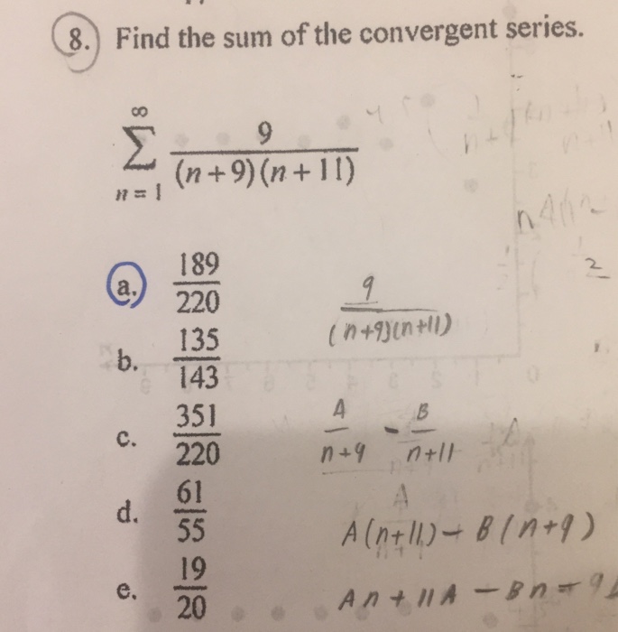 Solved Find the sum of the convergent series | Chegg.com