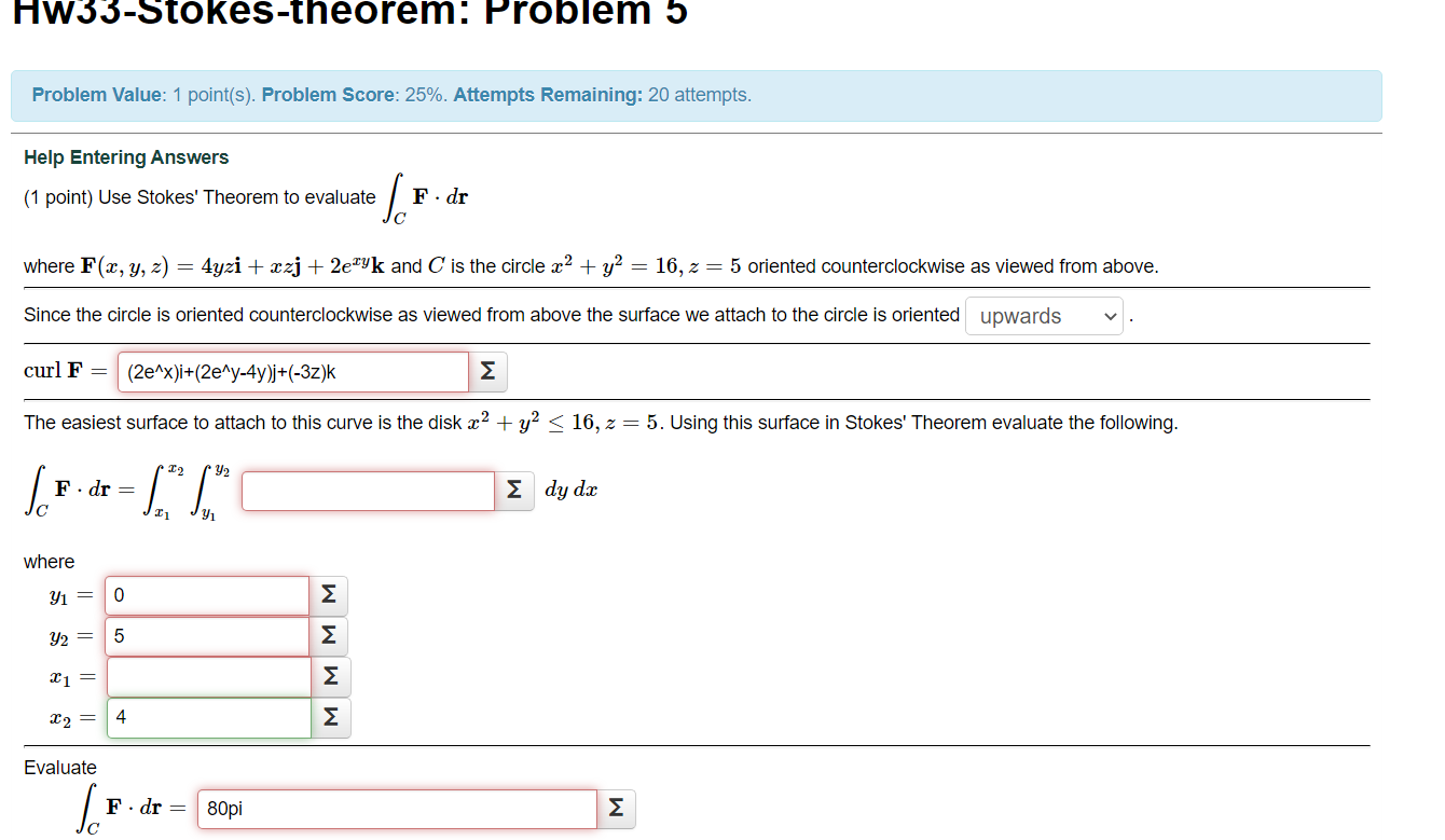 Solved HW33-Stokes-theorem: Problem 5 Problem Value: 1 | Chegg.com
