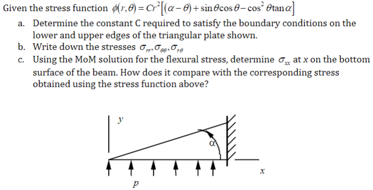 Given the stress function | Chegg.com