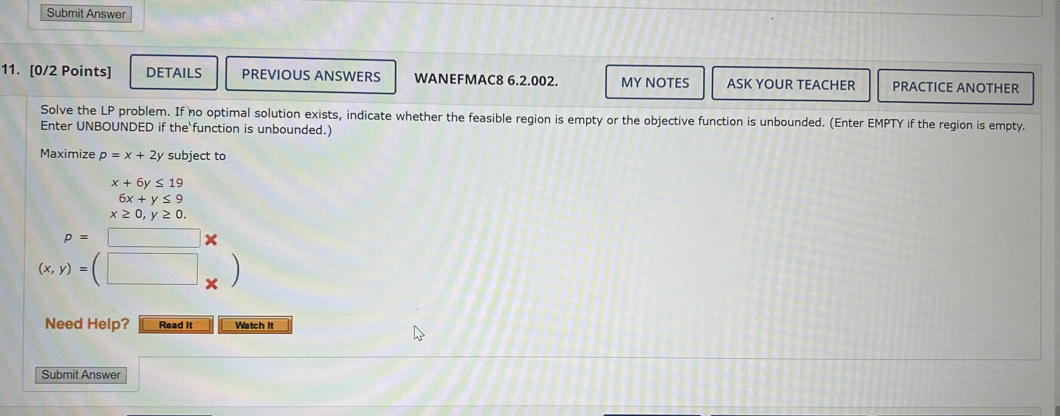Solved Solve the LP problem. If ho optimal solution exists, | Chegg.com