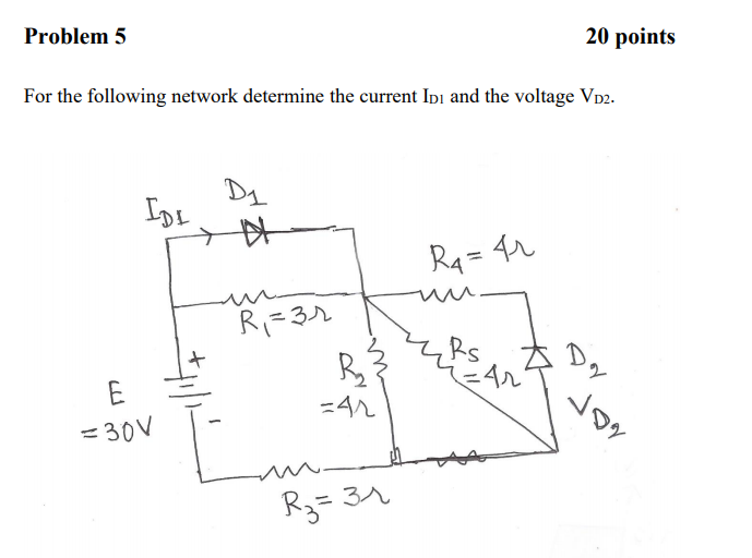 Solved Problem 5 20 points For the following network | Chegg.com