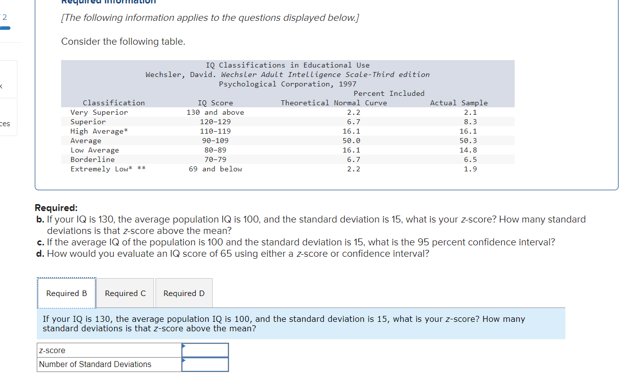 Solved How would you evaluate an IQ score of 65 using either | Chegg.com