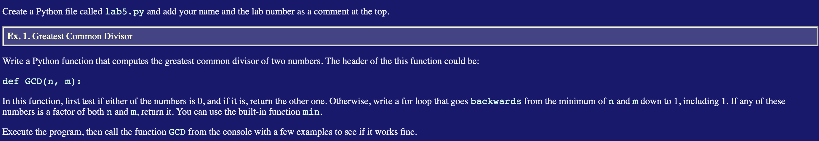 Solved Create a Python file called lab5.py and add your name | Chegg.com