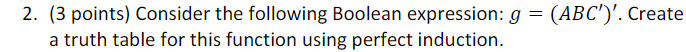 Solved 2. (3 points) Consider the following Boolean | Chegg.com