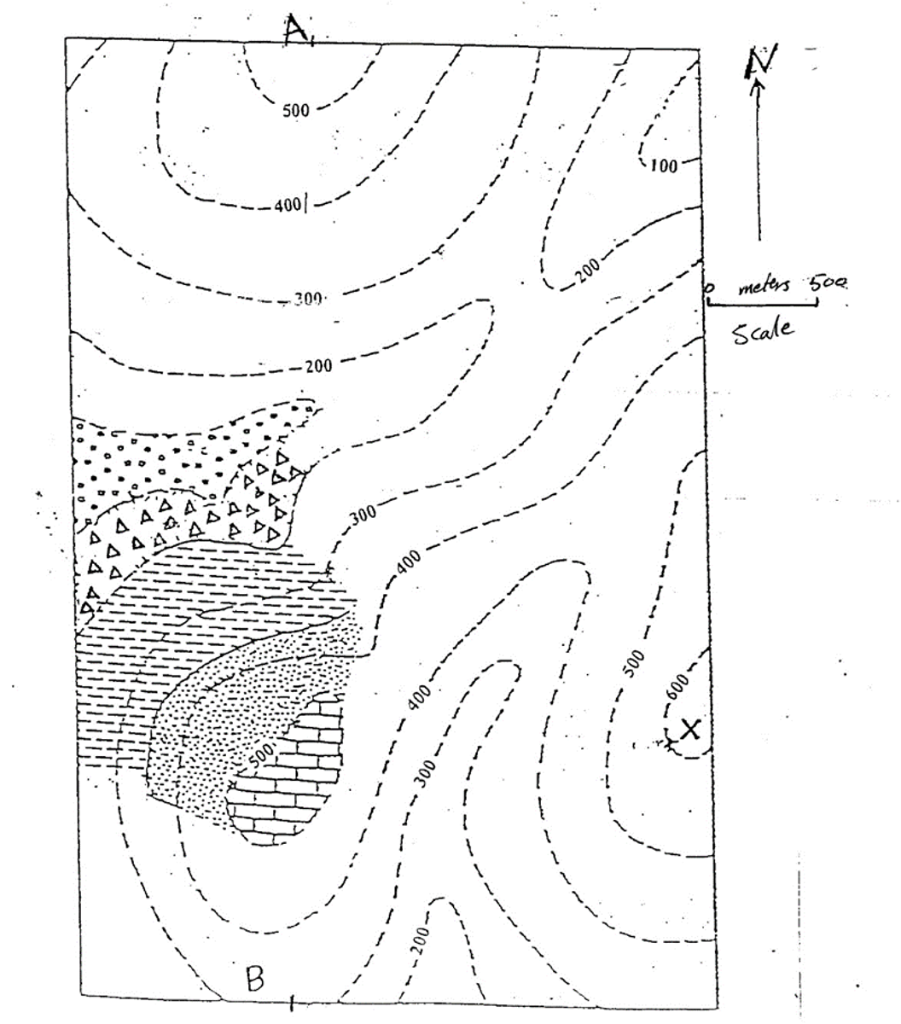 Solved Complete the geological map below with | Chegg.com