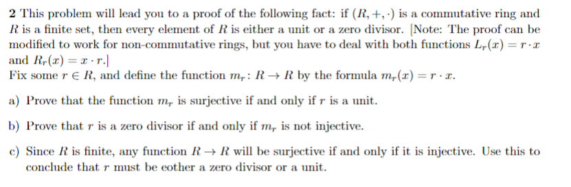 Solved 2 ﻿This problem will lead you to a proof of the | Chegg.com