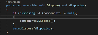 Solved 4 references protected override void Dispose(bool | Chegg.com