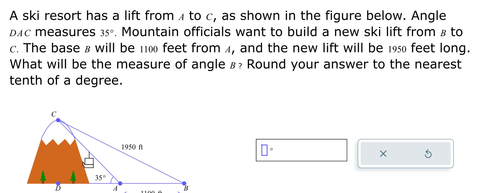 Solved A ski resort has a lift from A to C, as shown in the | Chegg.com
