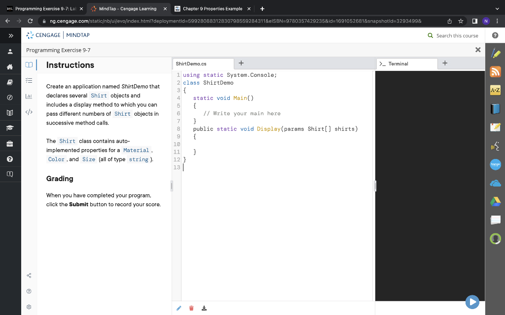Solved \begin{tabular}{l|l|l|l} & 1 & using static System. | Chegg.com