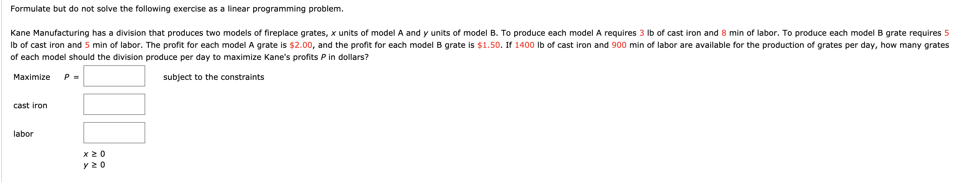 Solved Formulate but do not solve the following exercise as | Chegg.com