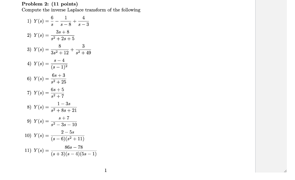 Solved + $ Problem 2: (11 points) Compute the inverse | Chegg.com