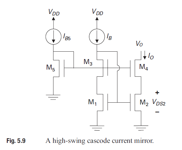 5.7 Assume that the high-swing cascode current mirror | Chegg.com