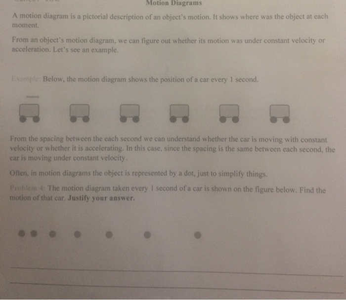 Solved Motion Diagrams A motion diagram is a pictorial | Chegg.com