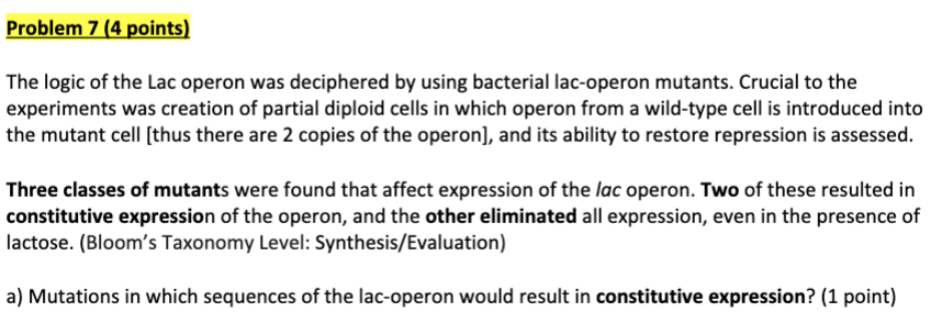 Solved The logic of the Lac operon was deciphered by using | Chegg.com