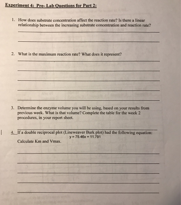 Solved How Does Substrate Concentration Affect The Reaction