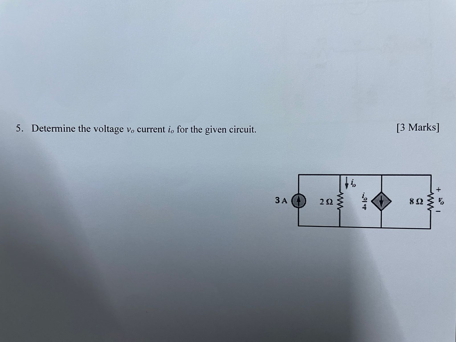 Solved Q15- ﻿Determine the voltage vo ﻿current io ﻿for the | Chegg.com