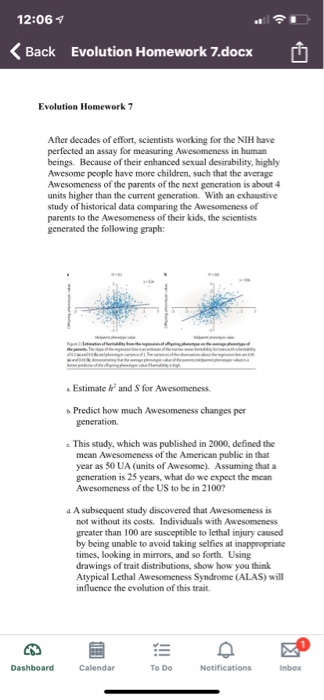 12:06 ร くBack Evolution Homework 7.docx Evolution | Chegg.com