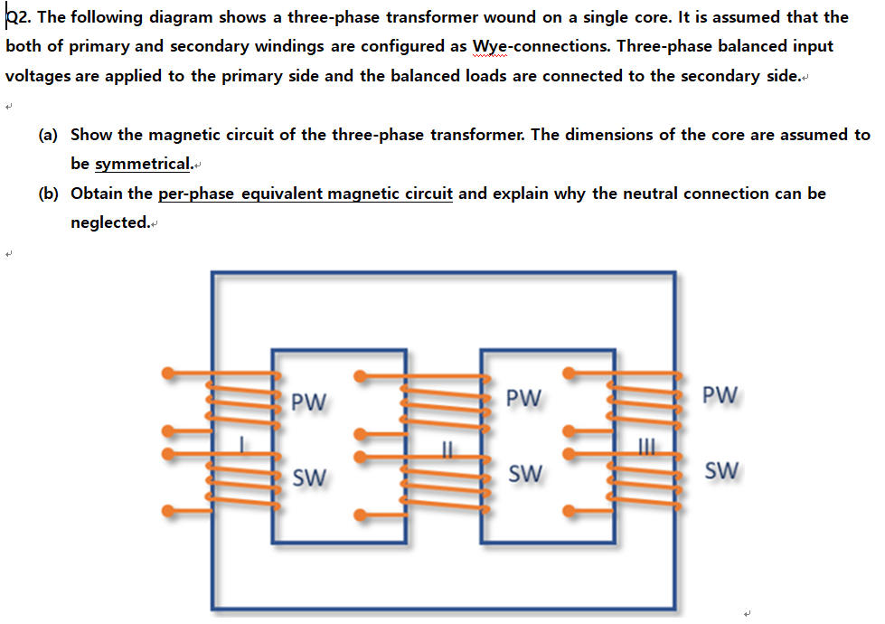 Q2 The Following Diagram Shows A Three Phase