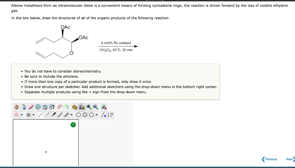 Solved Alkene metathesis from an intramolecular diene is a | Chegg.com