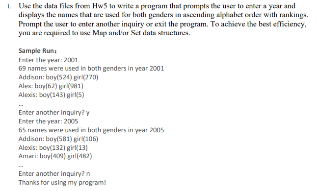 Solved Use the data files from Hw5 to write a program that | Chegg.com