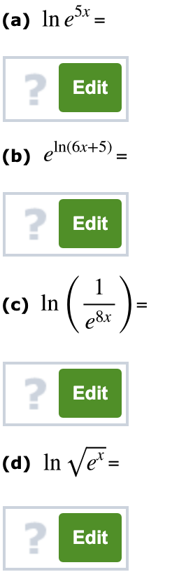 Solved A In E5x Edit B Eln 6x 5 Edit 1 C In