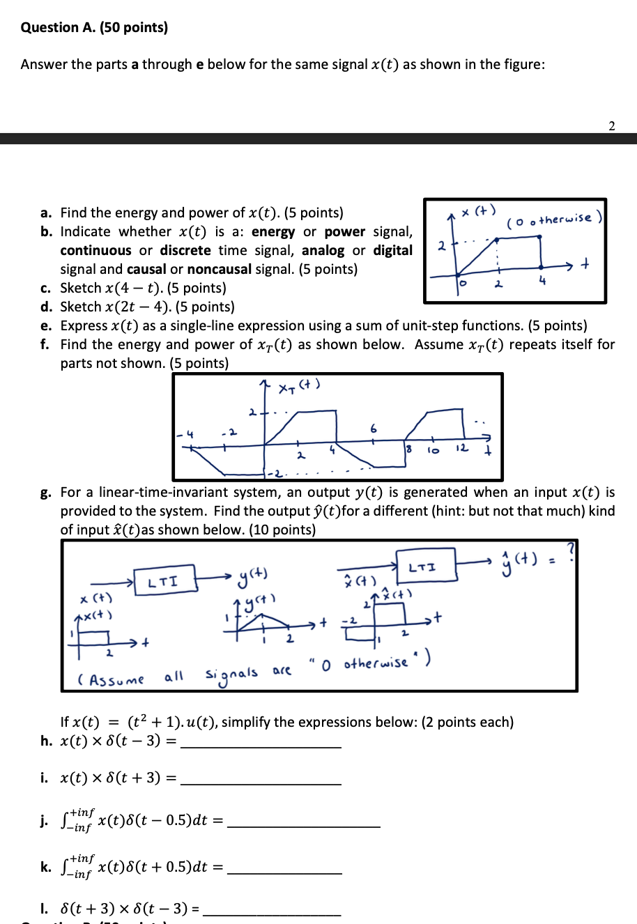 Solved Question A. (50 points) Answer the parts a through e | Chegg.com