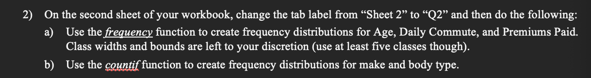 I need help identifying the correct excell formula | Chegg.com