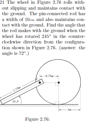 Solved The answer is given but I keep getting 65 degrees. | Chegg.com
