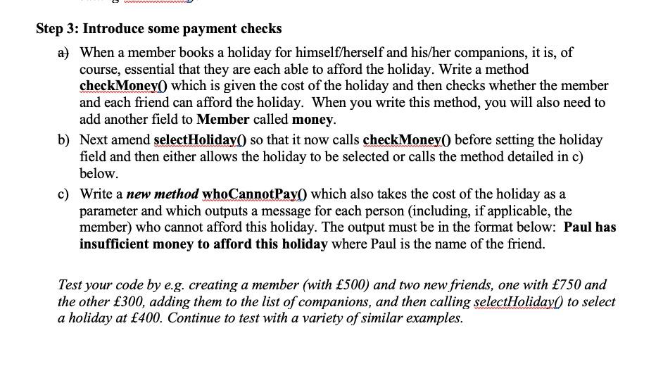 Solved Step 1: A basic Member class Write a basic | Chegg.com