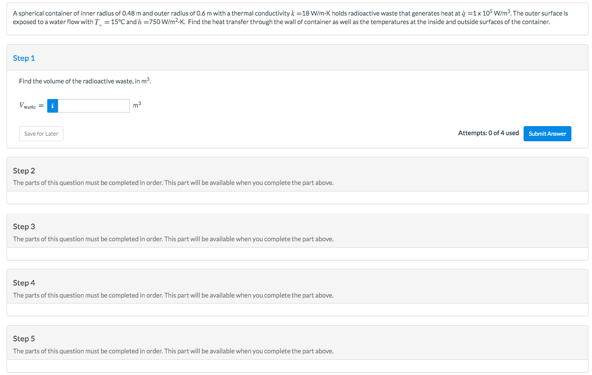 Solved A spherical container of inner radius of 0.48 m and | Chegg.com