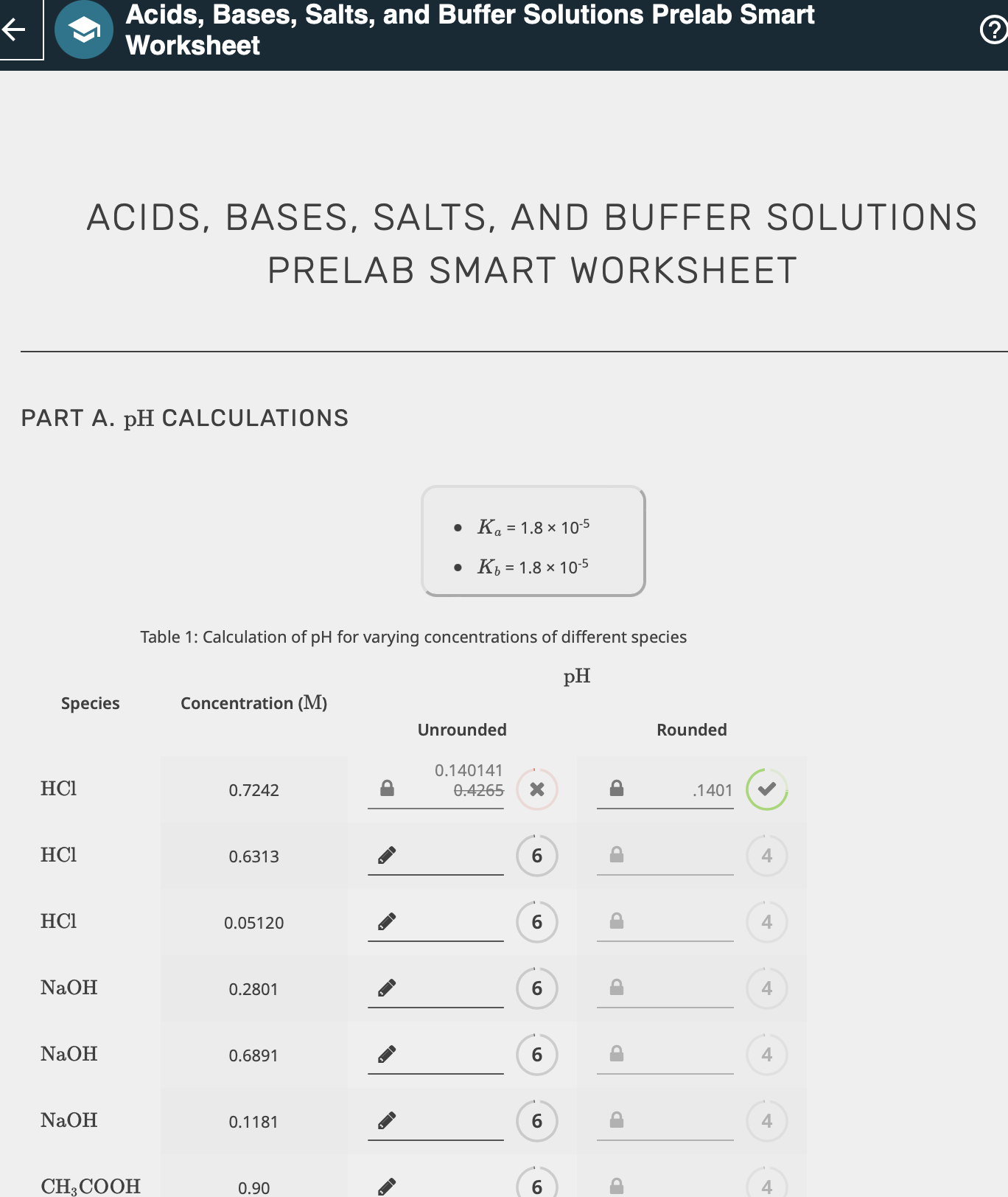 Solved Acids, Bases, Salts, and Buffer Solutions Prelab | Chegg.com