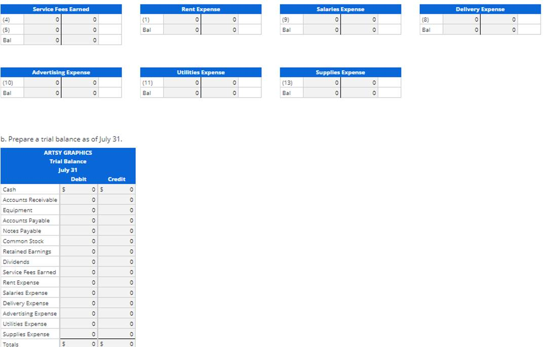 Solved Required: a. Set up accounts for the general ledger | Chegg.com