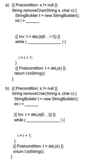 Solved 2 - Fill in the missing parts of each implementation | Chegg.com