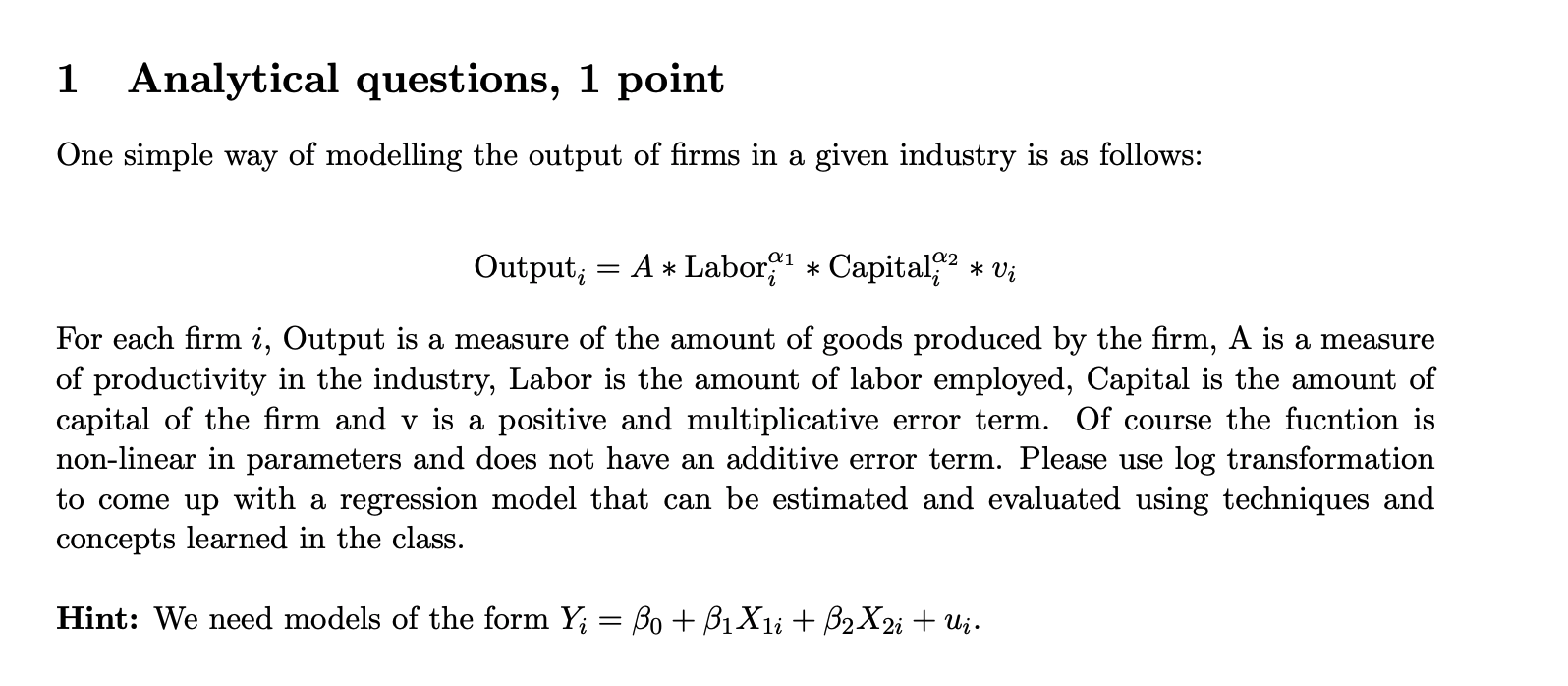 Solved 1 Analytical questions, 1 point One simple way of | Chegg.com