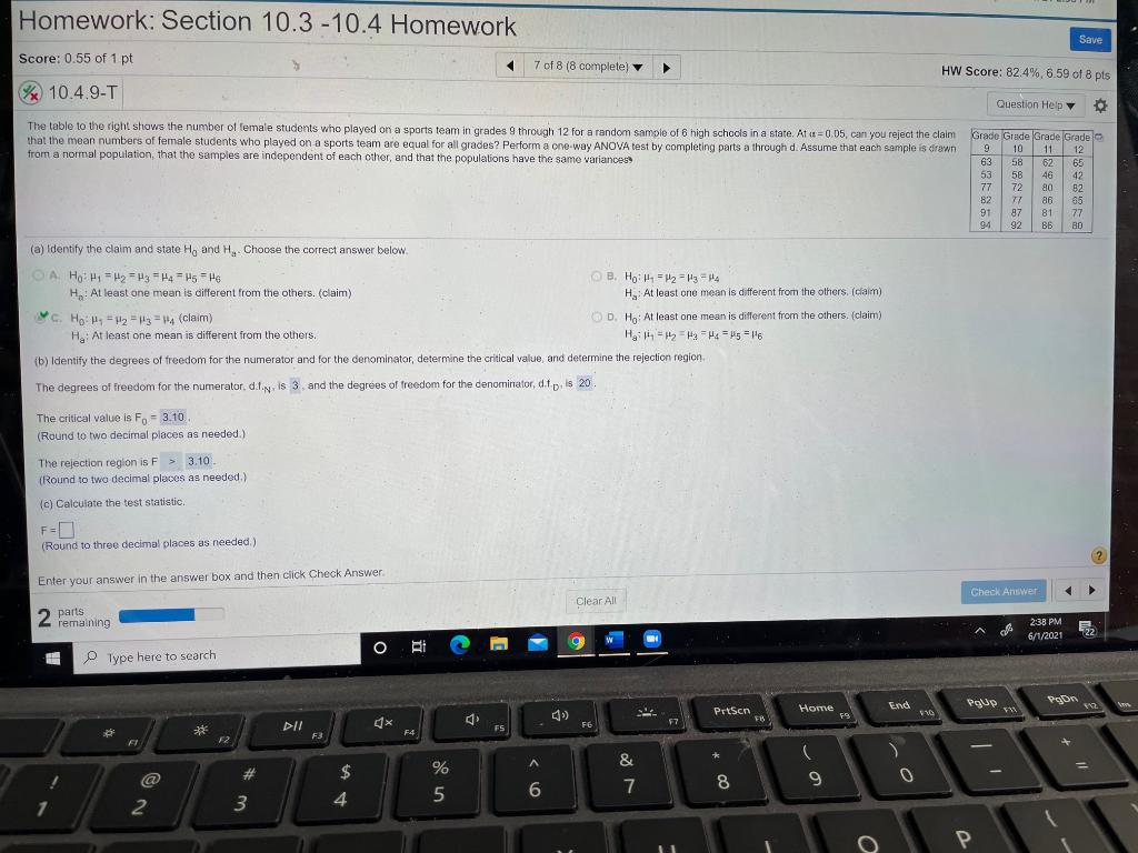 Solved Homework Section 10 3 10 4 Homework Save Score