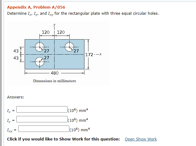 Solved Appendix A, Problem A/056 Determine Ig, Iy, and Ixy | Chegg.com