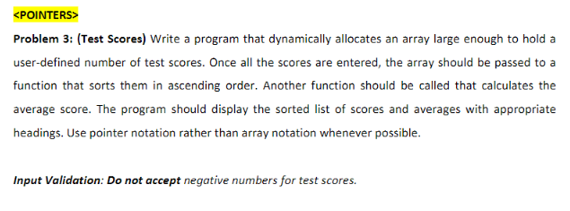 Solved Problem 3: (Test Scores) Write a program that | Chegg.com