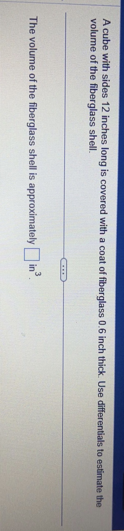Solved A cube with sides 12 inches long is covered with a | Chegg.com