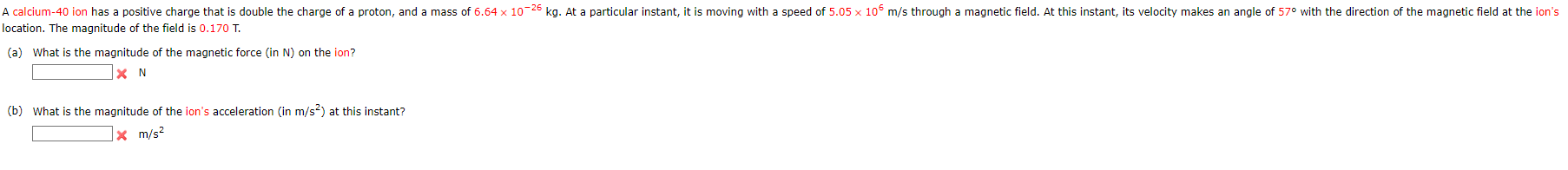 Solved A calcium-40 ion has a positive charge that is double | Chegg.com