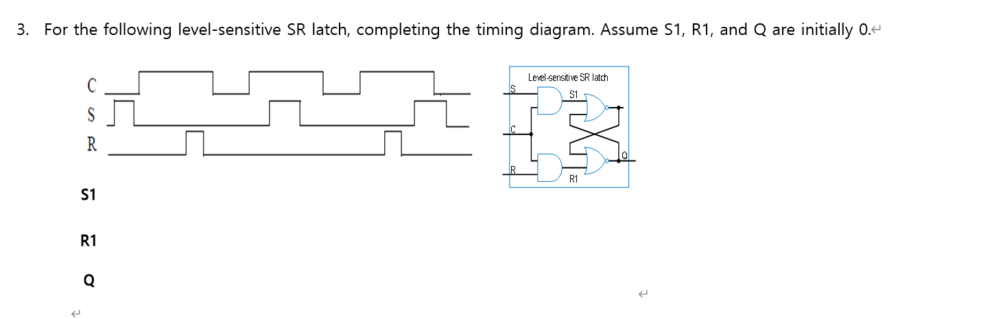 Solved 3. For the following level-sensitive SR latch, | Chegg.com