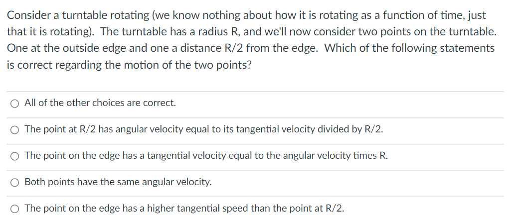 Solved Consider a turntable rotating (we know nothing about | Chegg.com